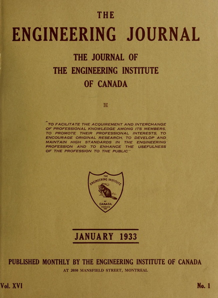THE ENGINEERING JOURNAL INSTITUTE OF CANADA. | OldWoodward History Gallery
